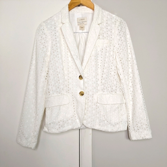 J. Crew | Jackets & Coats | J Crew Schoolboy 0 Cotton White Eyelet ...